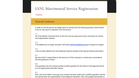 Matrimonial | IANL - Islamic Association of North London