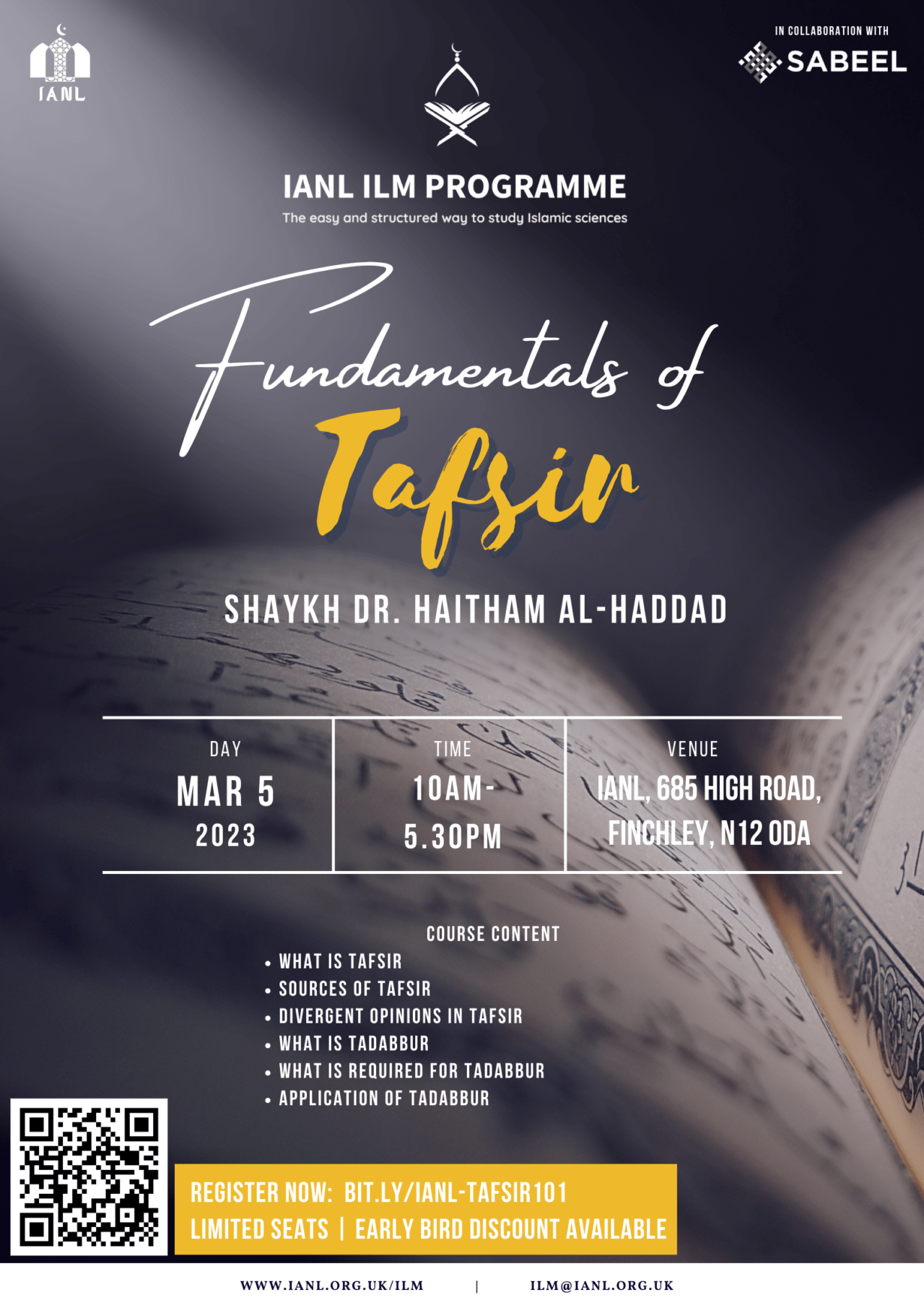 Ilm Programme | IANL - Islamic Association of North London